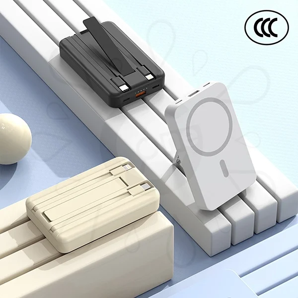 Custom magnetic wireless power bank with cable(CCC) -GiftOne
